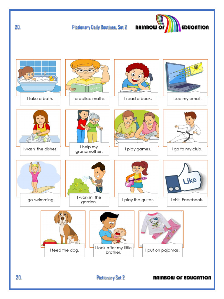 Daily Routines Set 2 Pictonary | PDF