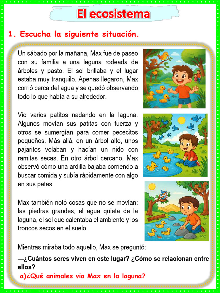 Actividades sobre ecosistemas para niños | PDF | Ecosistema | Entorno ...