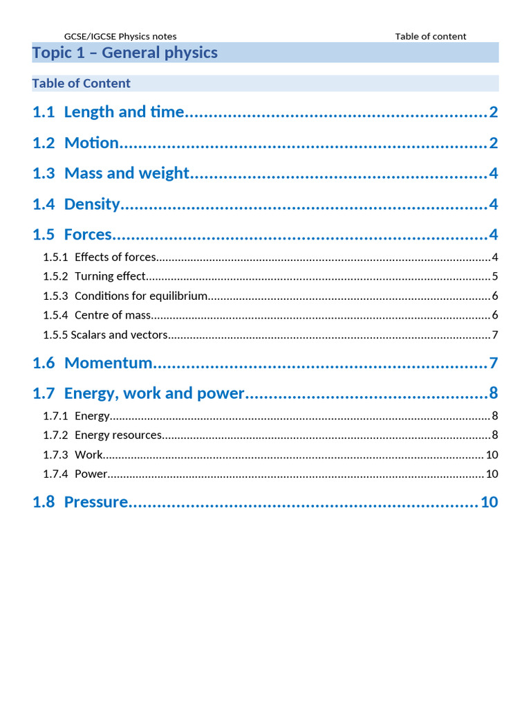 GCSE IGCSE Physics Study Guide | PDF | Heat | Light