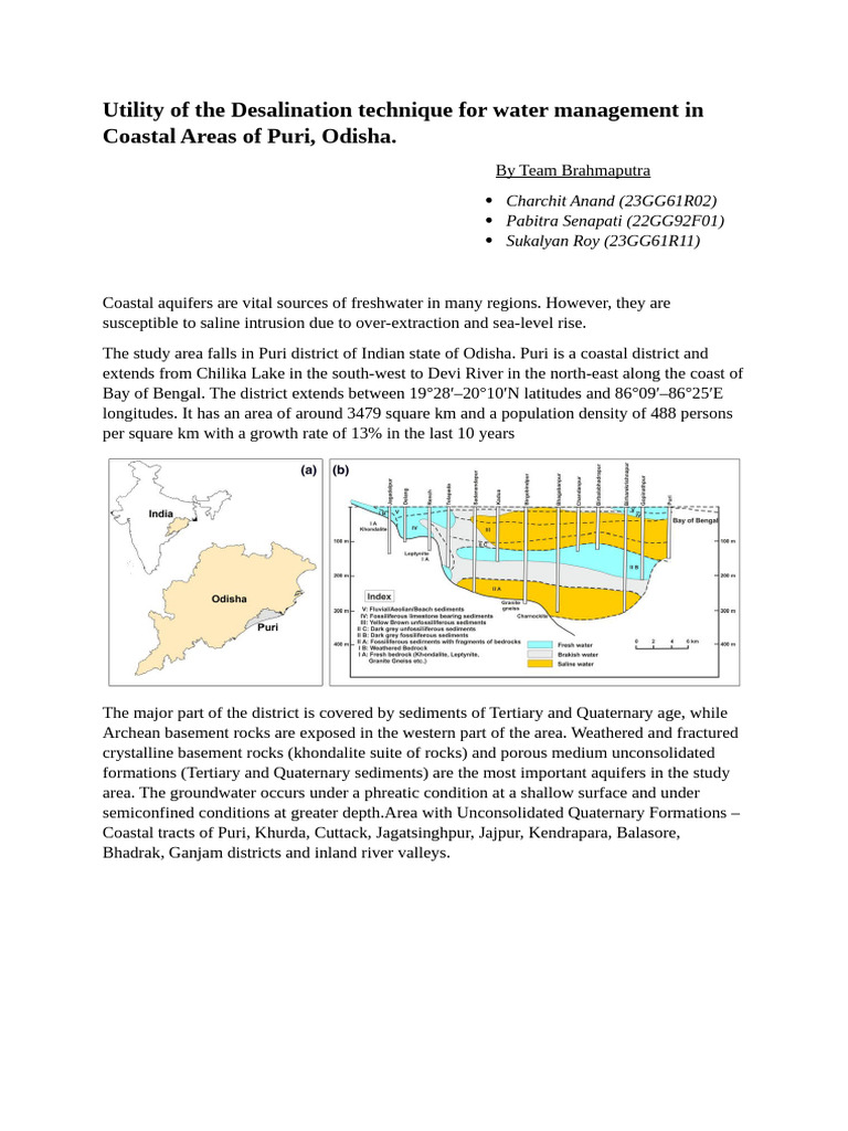 Write Up On Desalination by Team Brahmaputra | PDF | Desalination | Osmosis