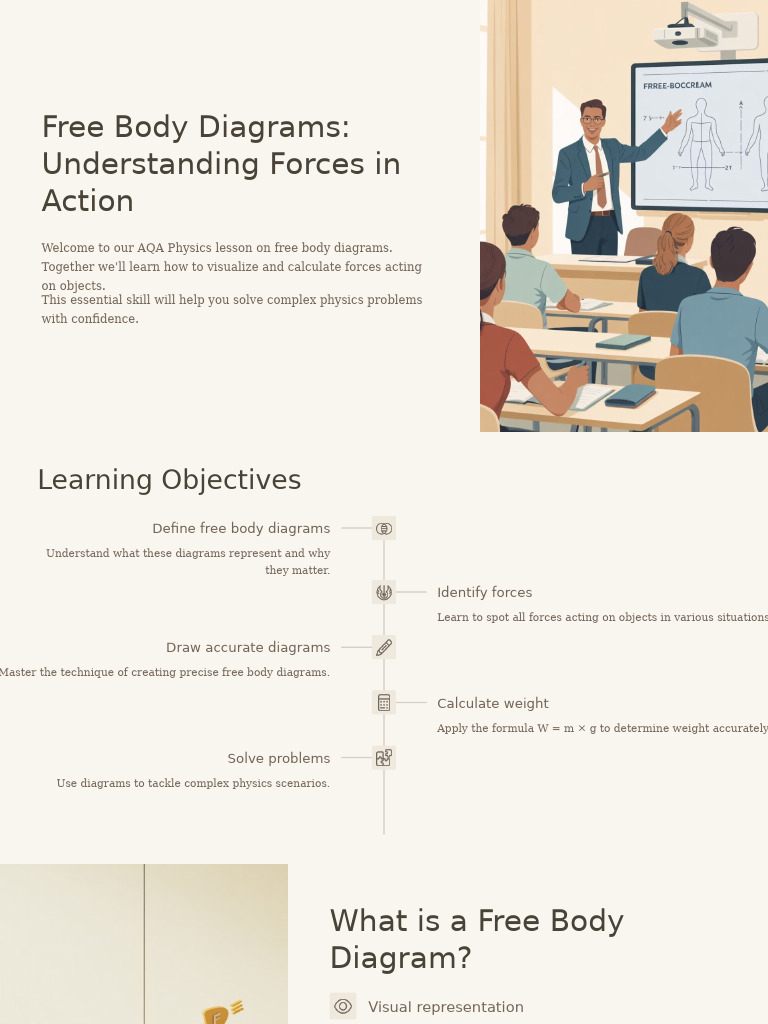 Free Body Diagrams Understanding Forces in Action | PDF | Force | Weight