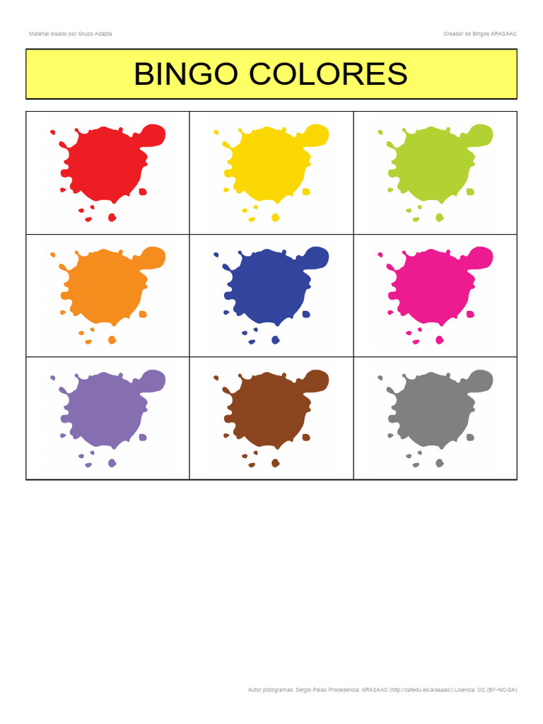 Bingo Colores | PDF