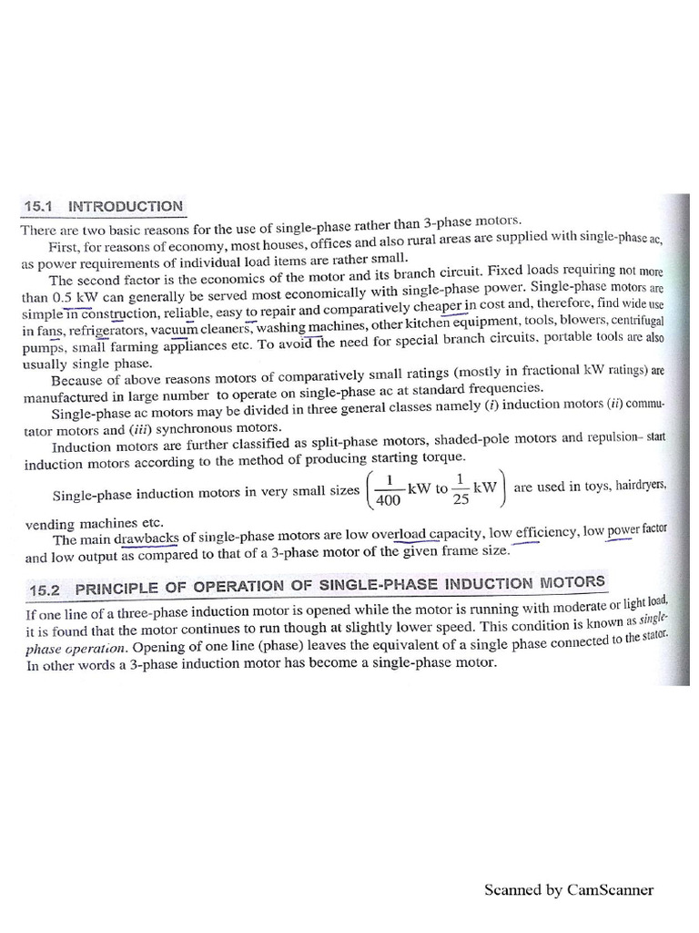 Single Phase Induction Motor | PDF
