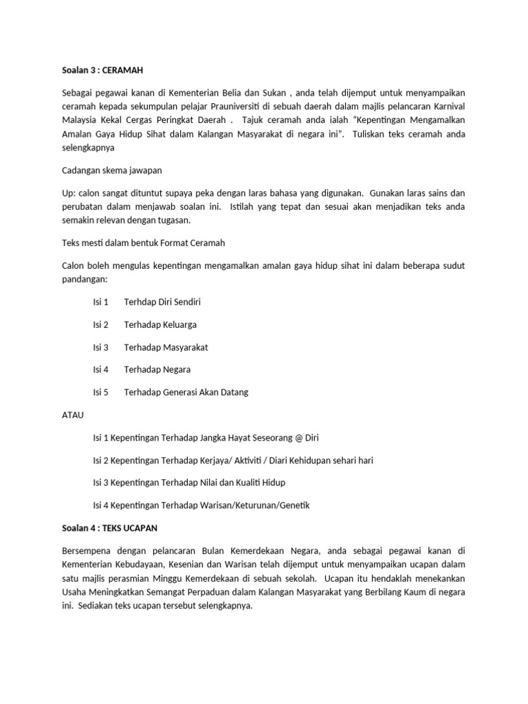 Ceramah Dan Teks Ucapan | PDF