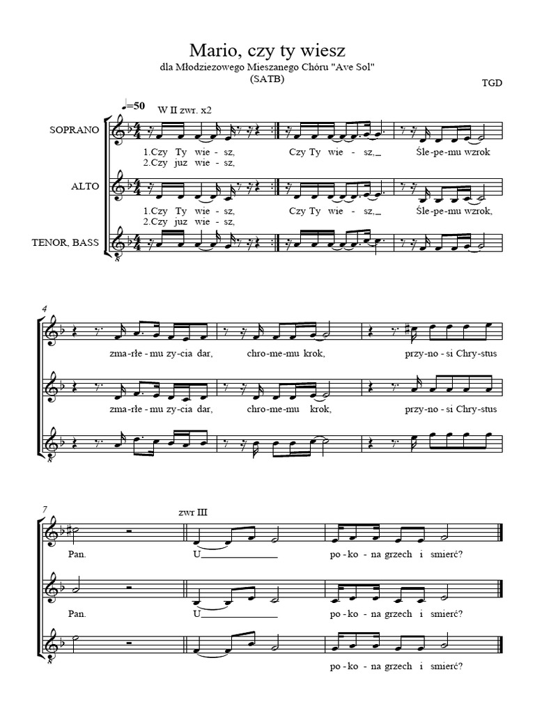 Mario Czy Ty Wiesz - Ave Sol | PDF