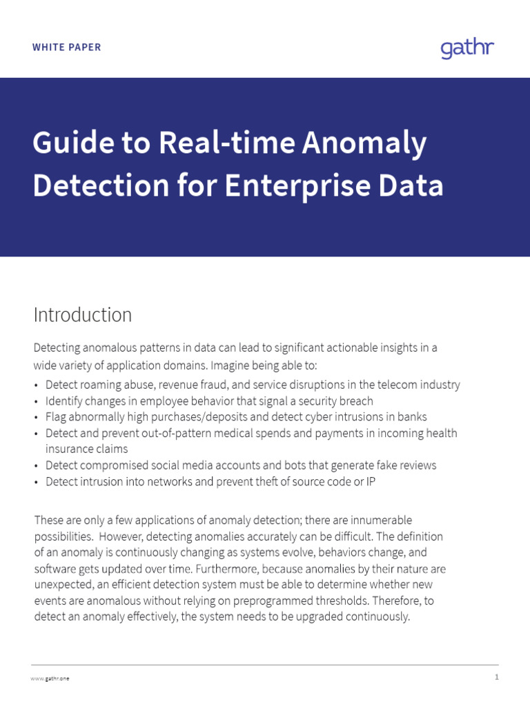 WP S-Ax Key Steps To Detect An Anomaly in Real-time-JAN10 | PDF | Deep Learning | Computational ...