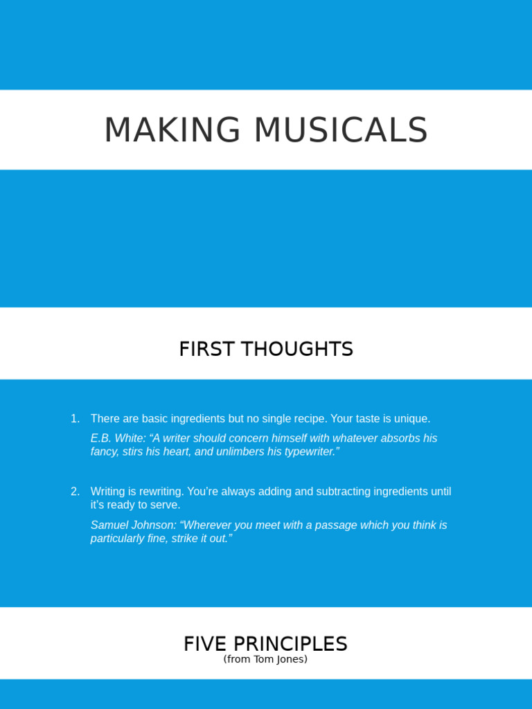 Essential Ingredients for Writing Musicals | PDF