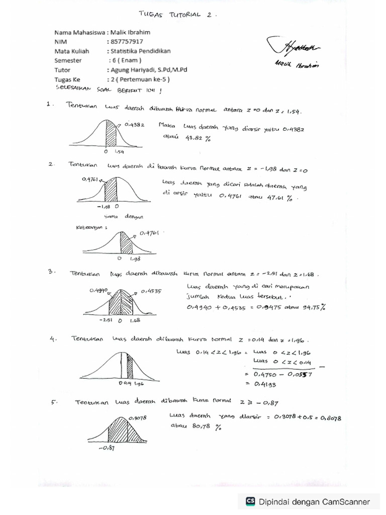 Tugas 2 Statistika Pendidikan (Malik Ibrahim) | PDF