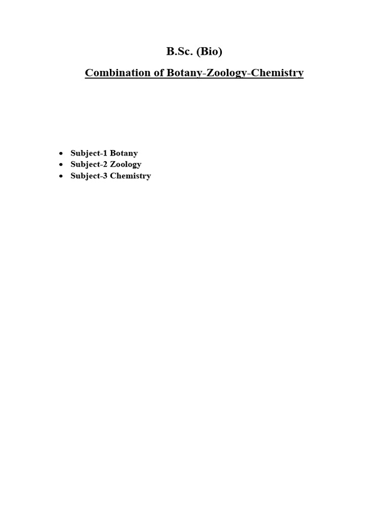Combination of Botany Zoology Chemistry | PDF | Zoology | Life Sciences