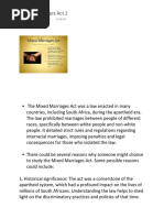 Prohibition of Mixed Marriages Act 1949 | PDF | Race And Law | Justice