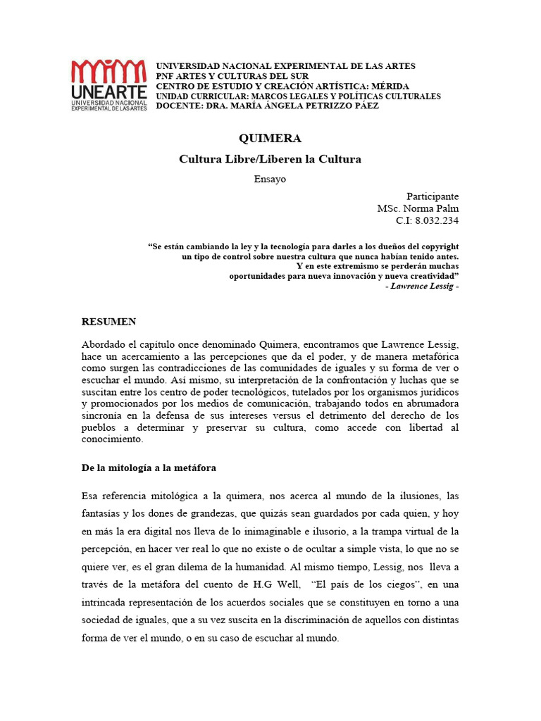 Liberen La Cultura Quimera | PDF
