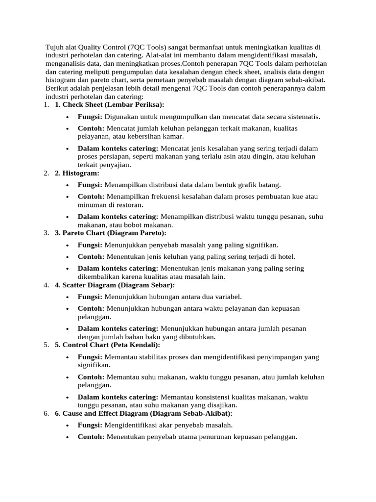 Tujuh Alat Quality Control | PDF