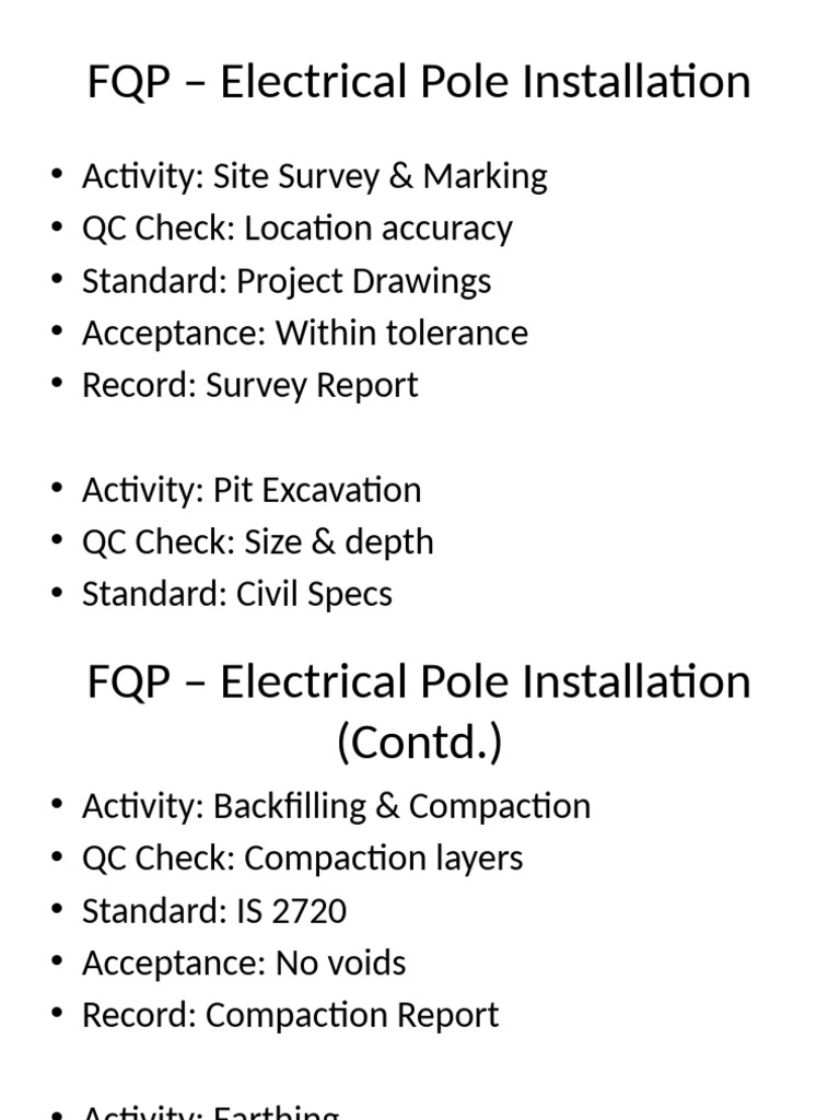 FQP Electrical Works Presentation | PDF