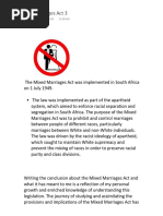 Prohibition of Mixed Marriages Act 1949 | PDF | Race And Law | Justice