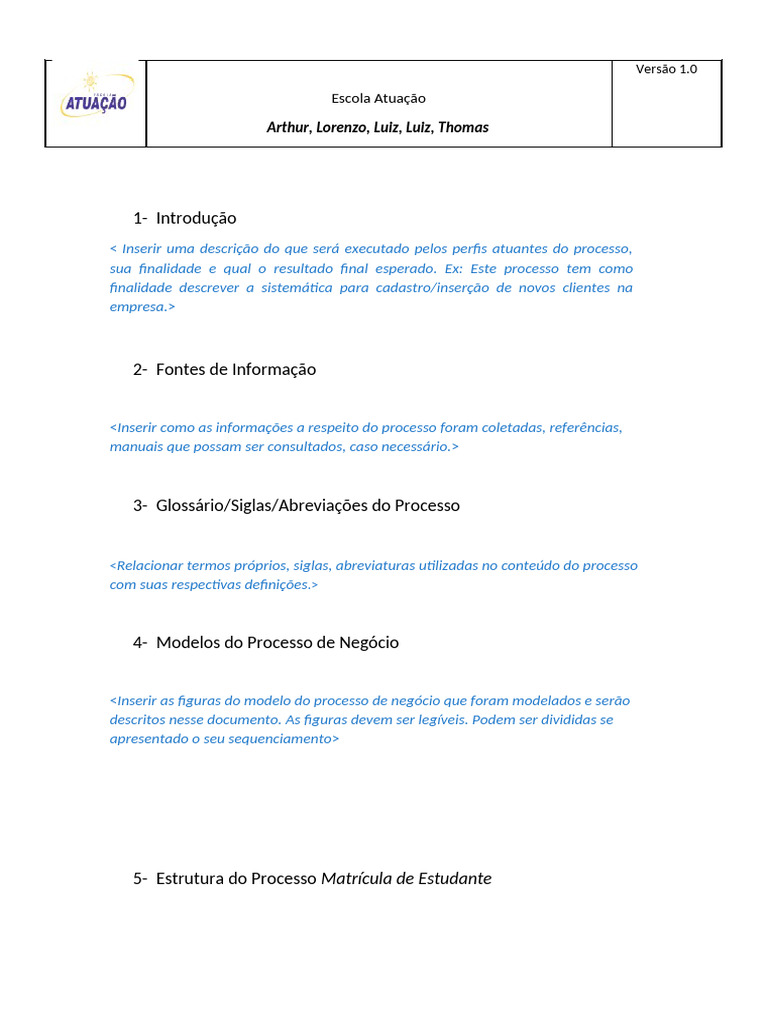 Template Manual Do Processo | PDF | Tecnologia da Informação