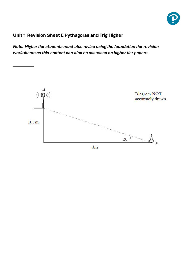 Pythagoras and Trigonometry Revision Guide | PDF | Area | Circle