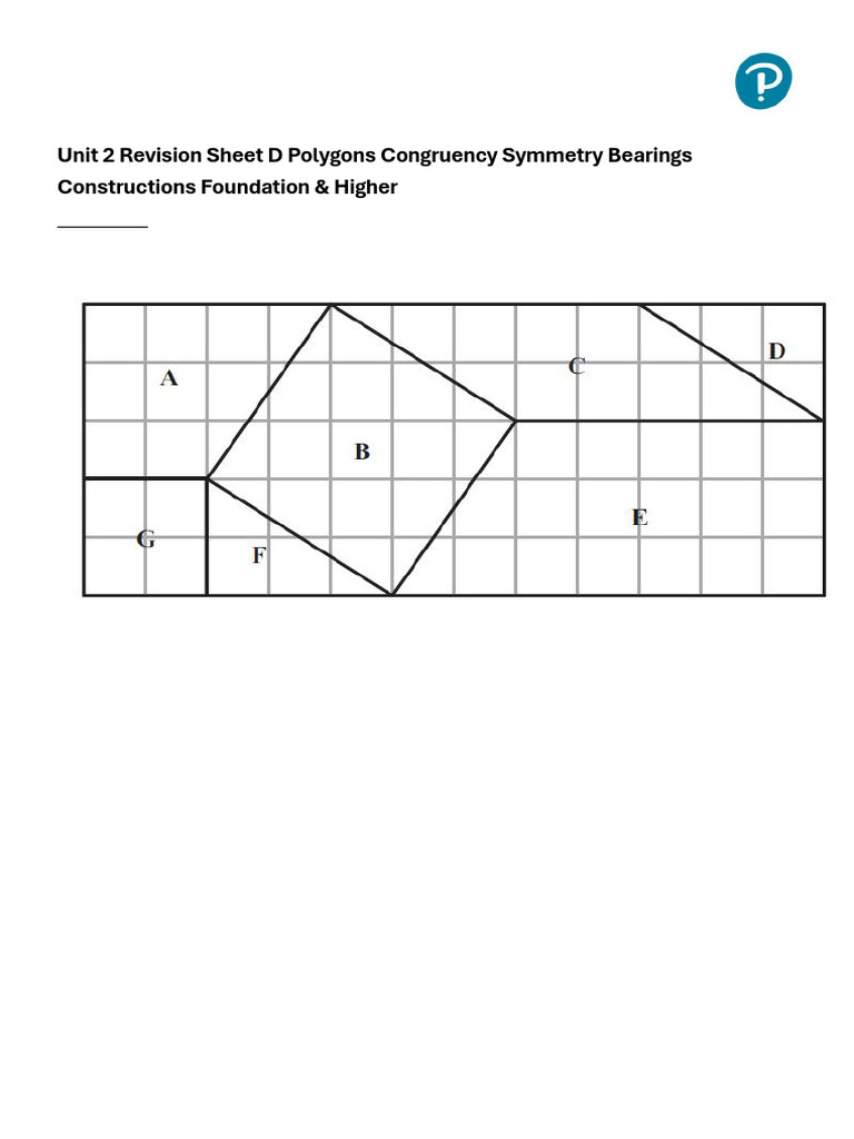 Printer Friendly Unit 2 Revision Sheet D Polygons Congruency Symmetry ...