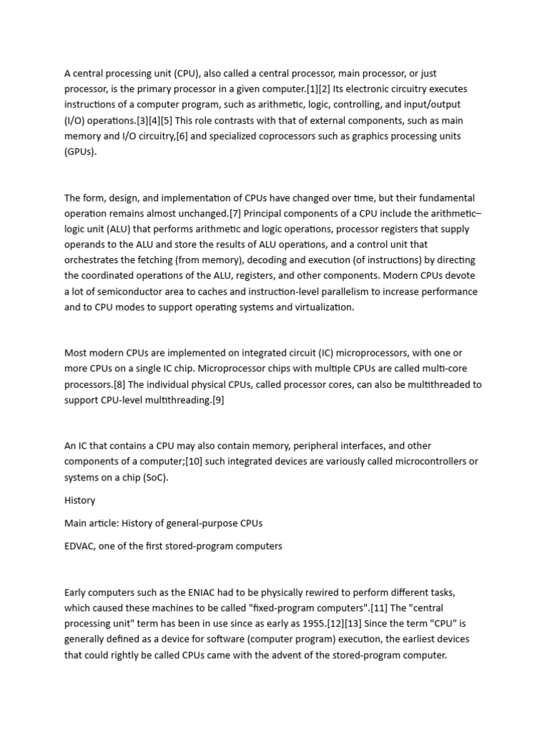 A Central Processing Unit | PDF | Central Processing Unit | Electrical Engineering