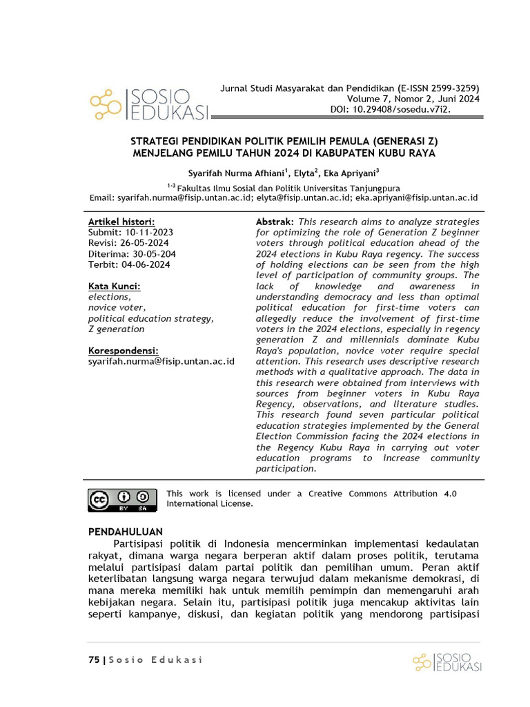Pendidikan Politik & Pemilih Pemula | PDF