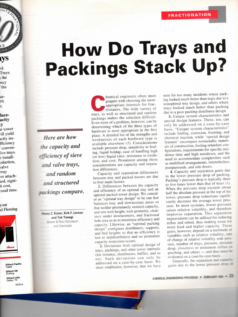 How Do Trays and Packings Stack Up | PDF