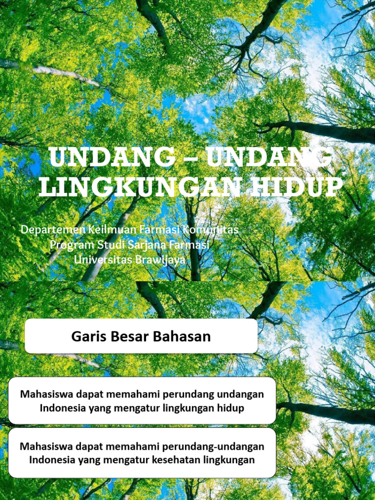 Perundang-Undangan Lingkungan Hidup Indonesia | PDF
