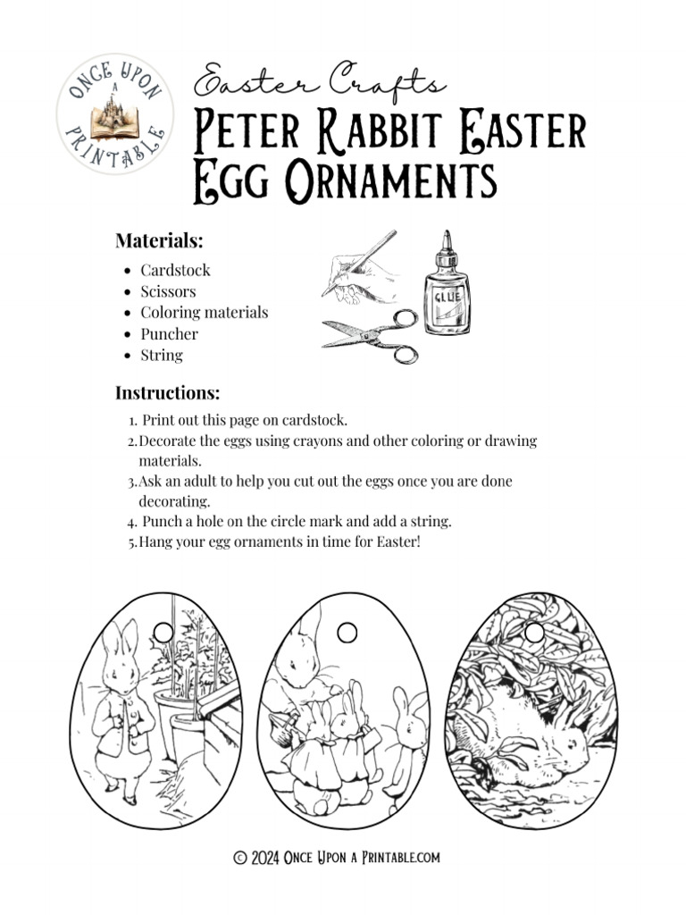 Peter Rabbit Easter Egg Ornaments | PDF