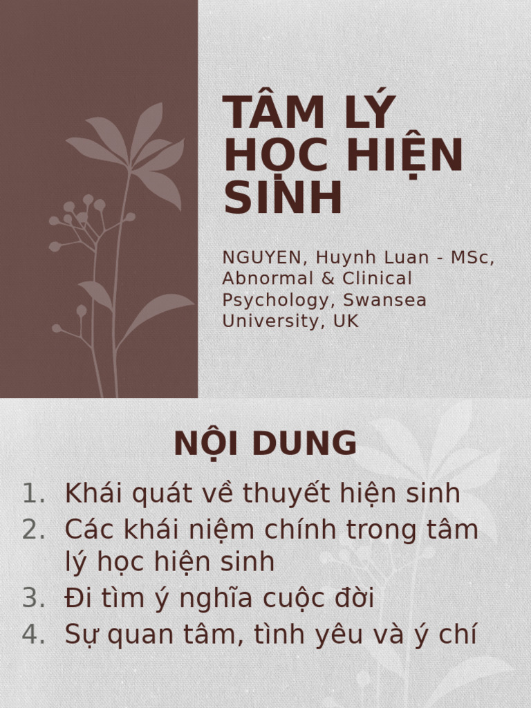 B7 - Tâm Lý Học Hiện Sinh | PDF