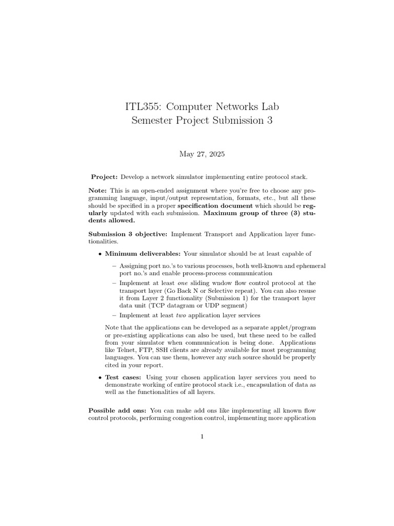 ITL355 Semester Project Submission 3 2025 | PDF