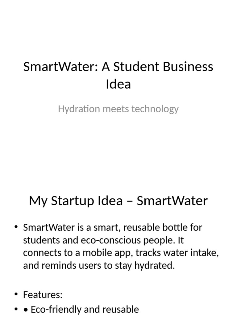 SmartWater: Eco-Friendly Hydration Tracker | PDF