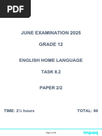 Grade 12 English HL Paper 2 Scope - 2025 | PDF