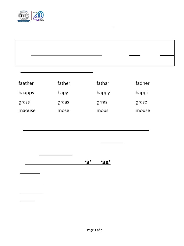 Grade 1 Revision Worksheets | PDF