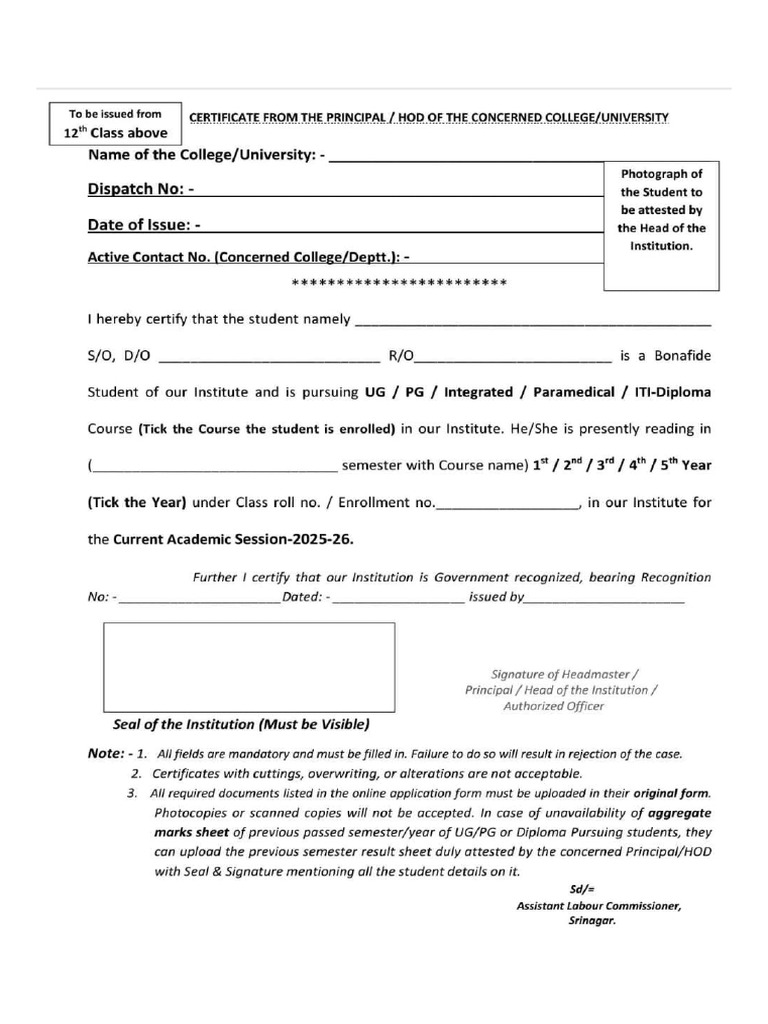 Bonafide Format New Pdf