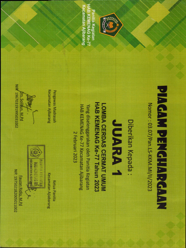 Contoh Piagam | PDF