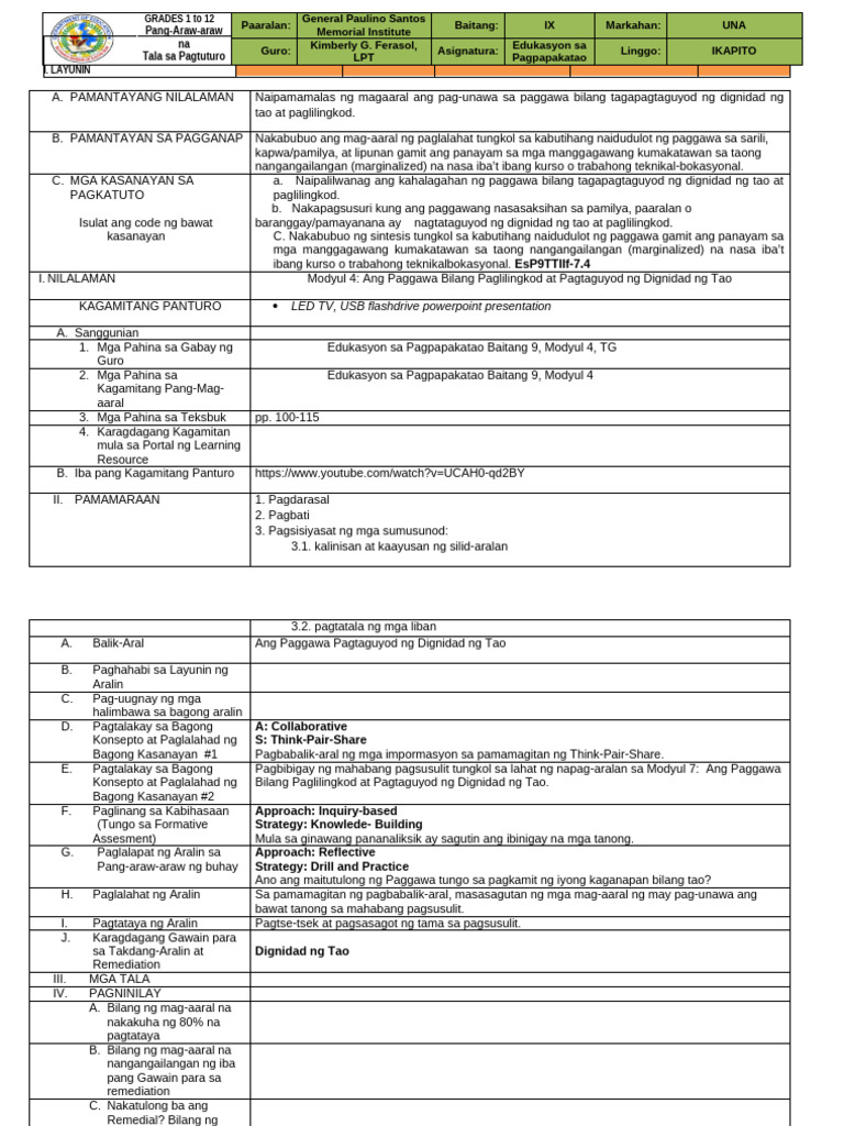 DLL Module 7 Esp 9 | PDF