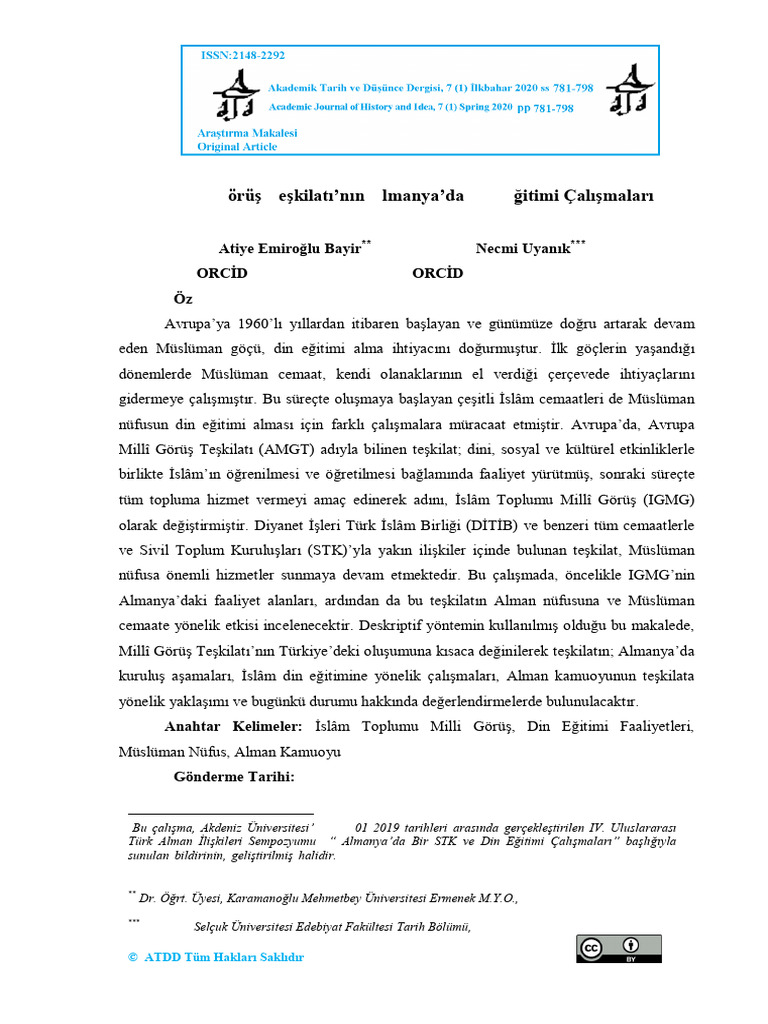 Milli G - R - Te - Kilat - N - N Almanya - Da Din E - Itimi - Al - Malar - (#732066) - 1087021 | PDF