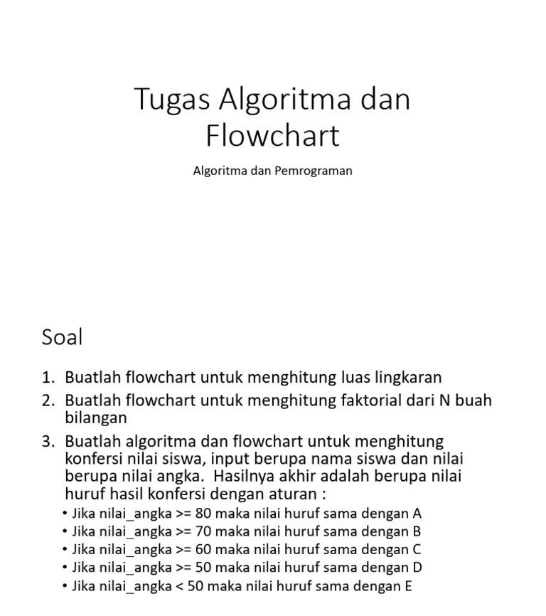 Tugas Algoritma Dan Flowchart | PDF