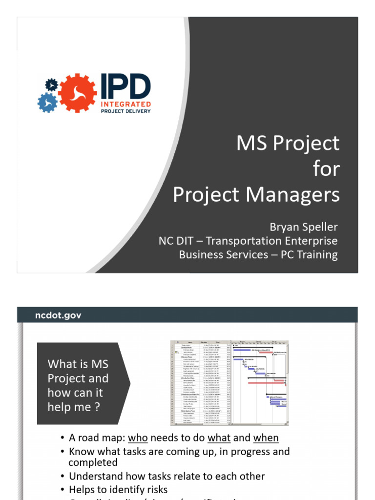 MS Project Training for Project Managers | PDF | Risk