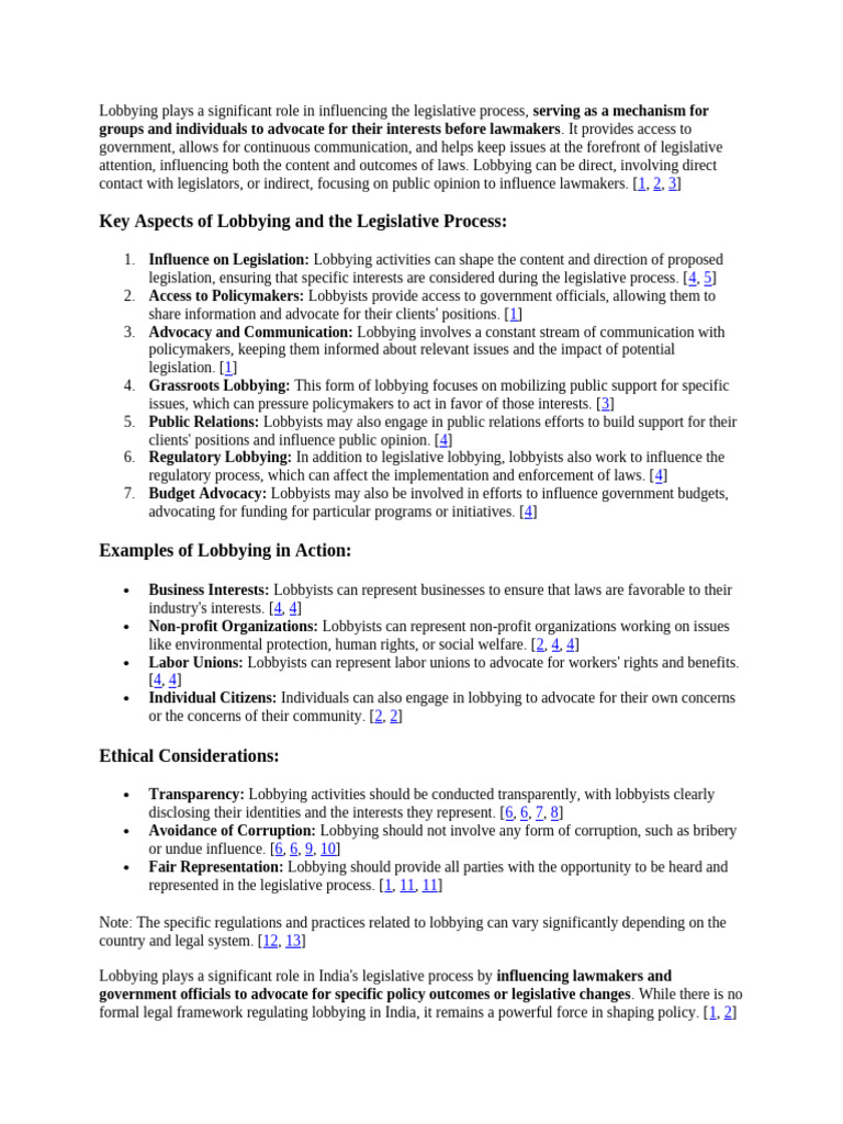 Understanding Lobbying in India's Politics | PDF | Advocacy Group | Policy