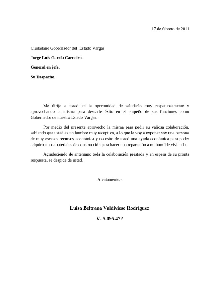 Oficio Al Gobernardor Solicitud de Materiales 2 | PDF