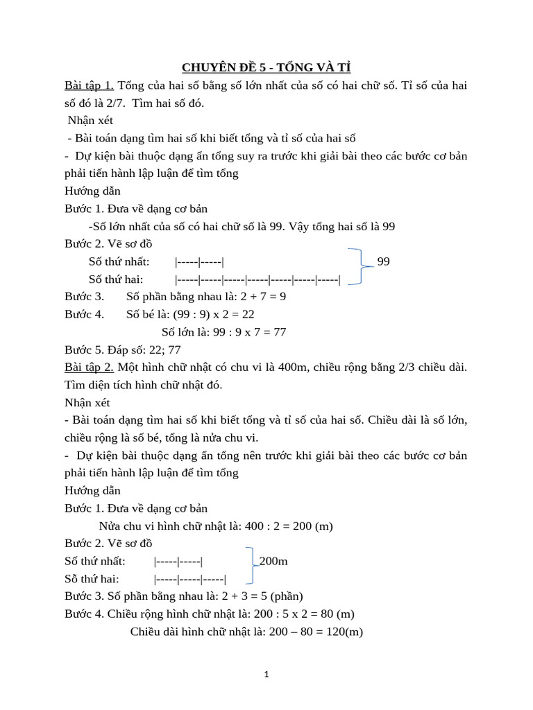 CHUYEN DE 5 - CAC BAI TOAN TONG TI | PDF
