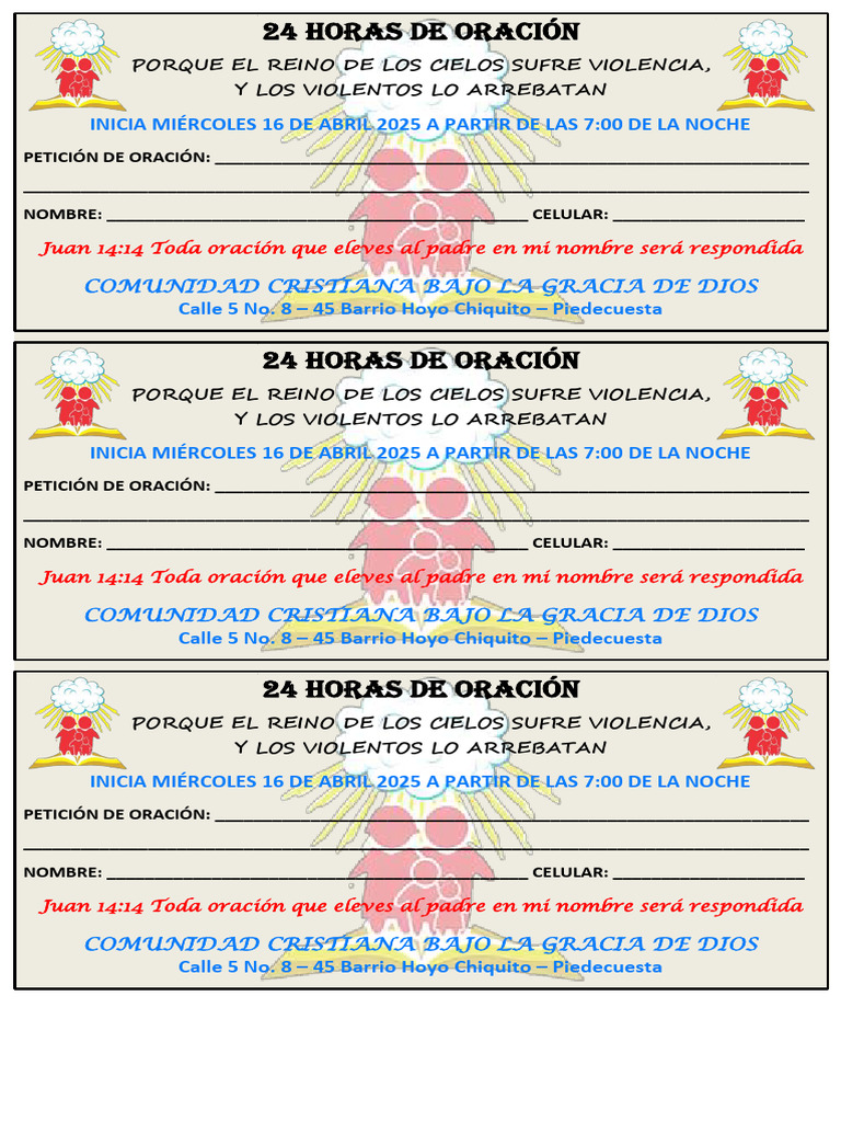 Formato 24 Horas de Oración | PDF