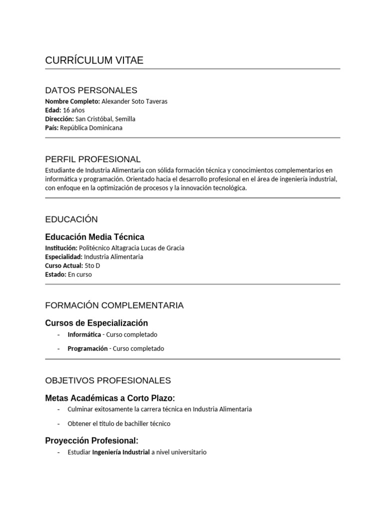 Curriculum Alexander | PDF