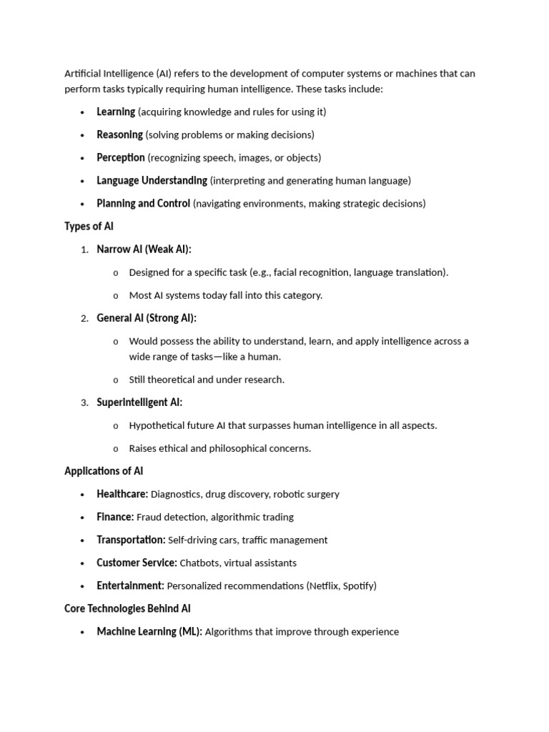 Understanding Artificial Intelligence Types | PDF