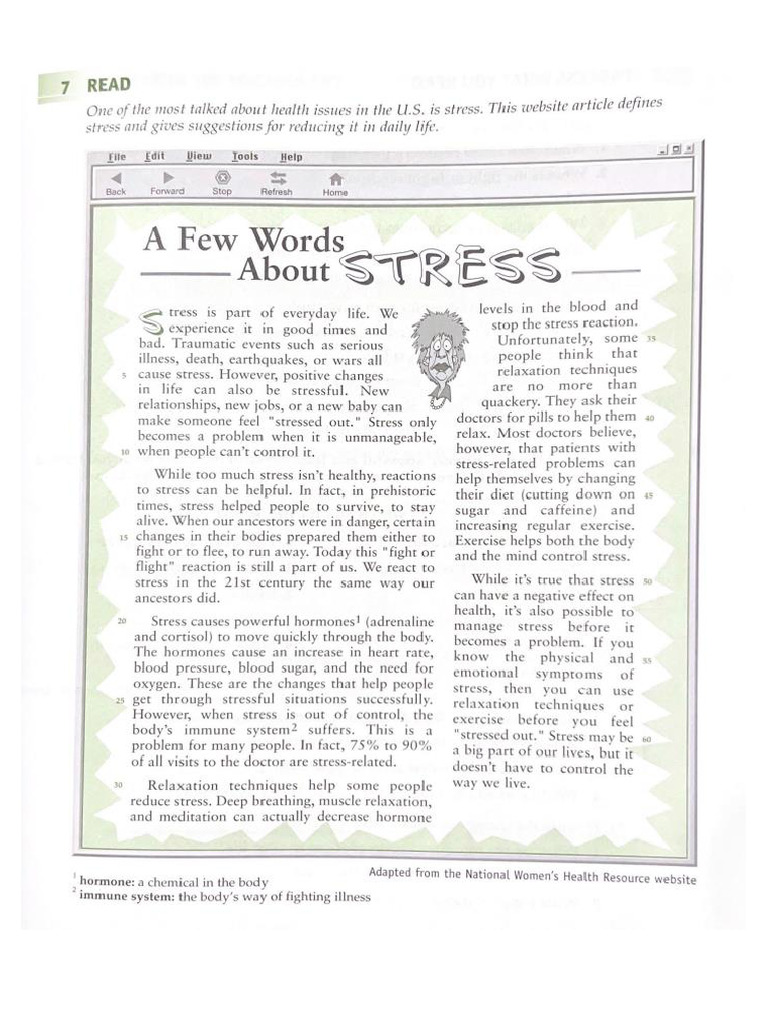 Reading About Stress | PDF