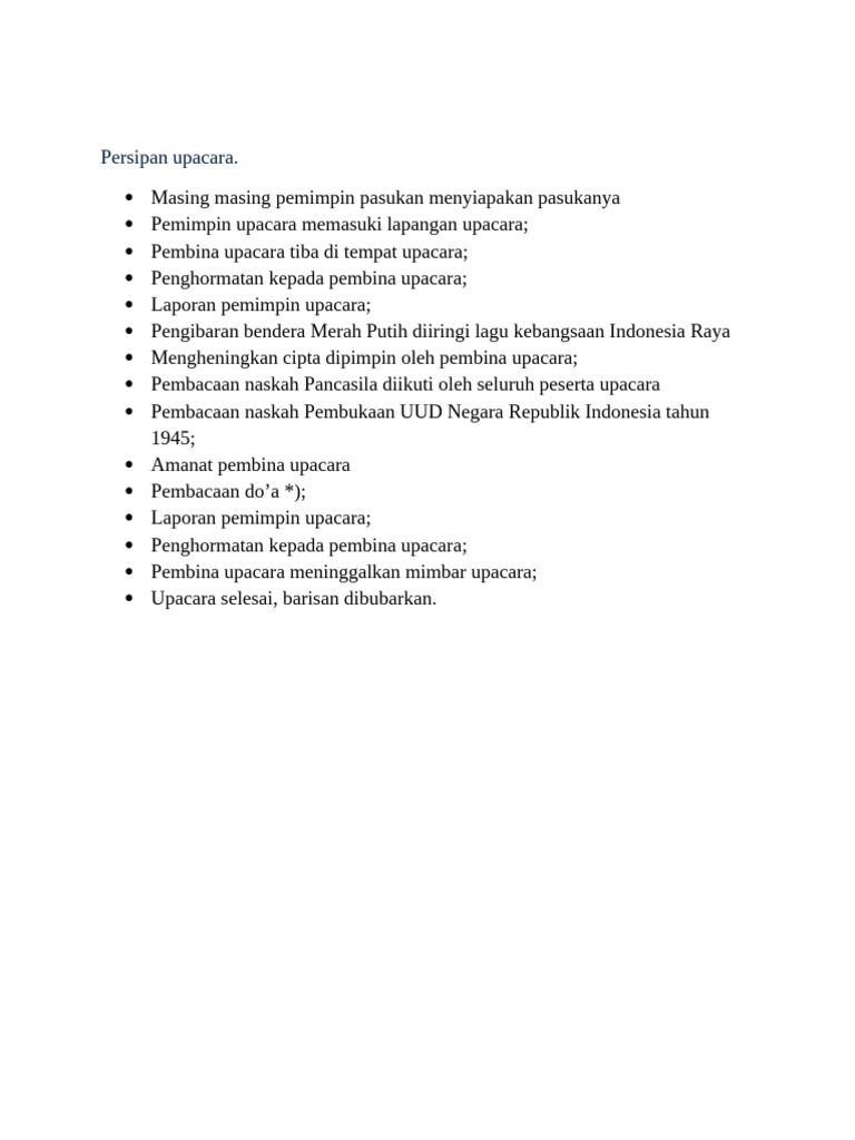 Susunan Upacra 2 Mei | PDF