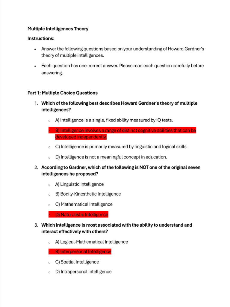 Múltiple Intelligence | PDF