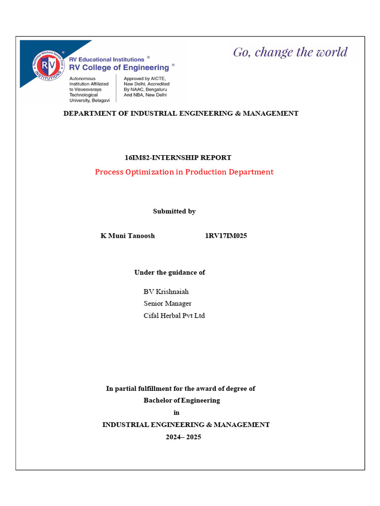 Cifal Herbal Internship Report: Process Optimization | PDF | Lime ...