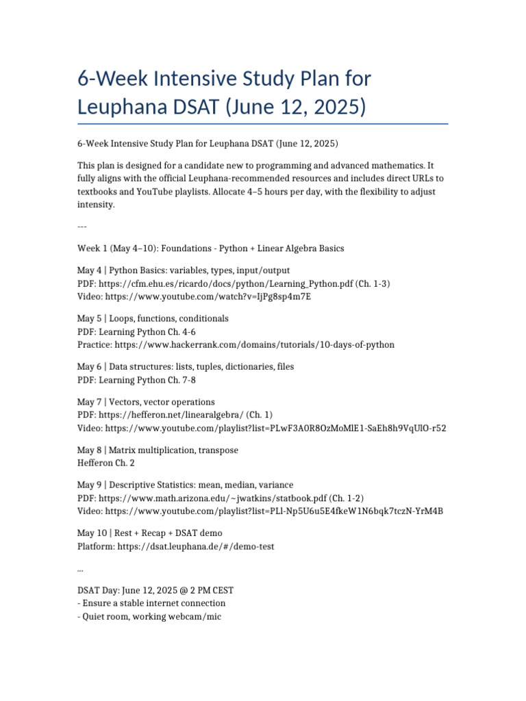 Leuphana_DSAT_Study_Plan_Printable | PDF