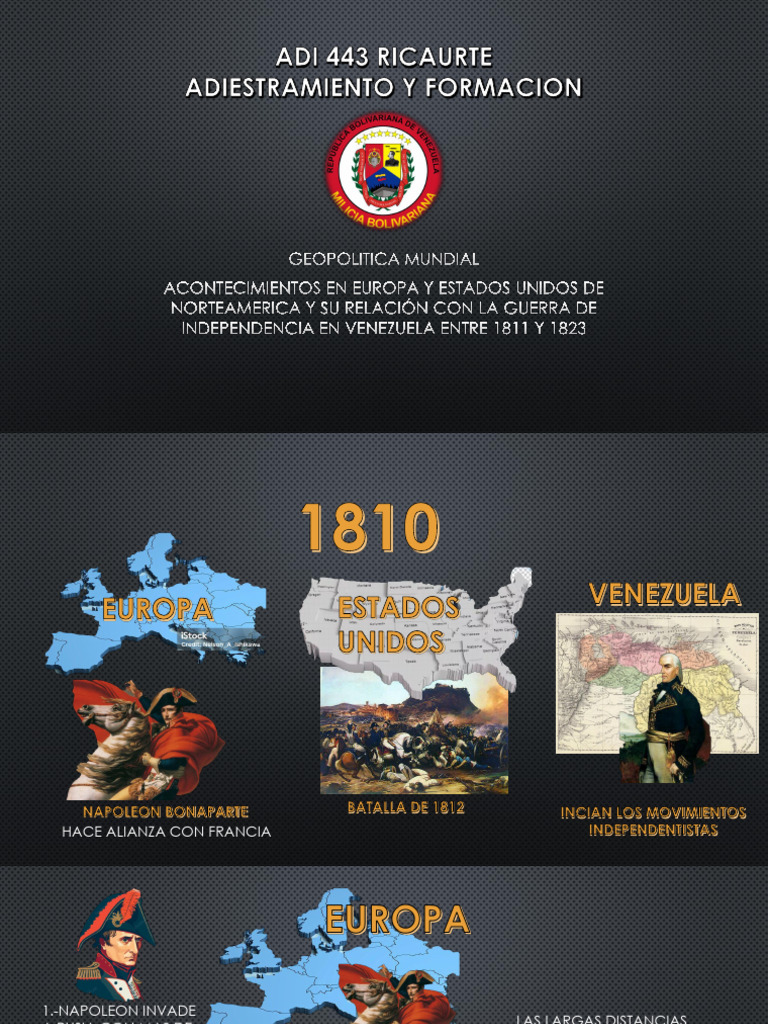 Europa y EEUU desde 1810 hasta 1815 | PDF | Primer imperio francés | Napoleón