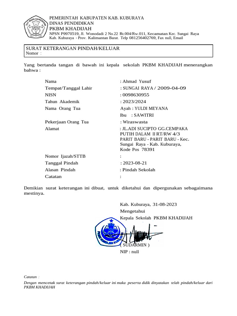 Mutasi AHmad Yusuf | PDF